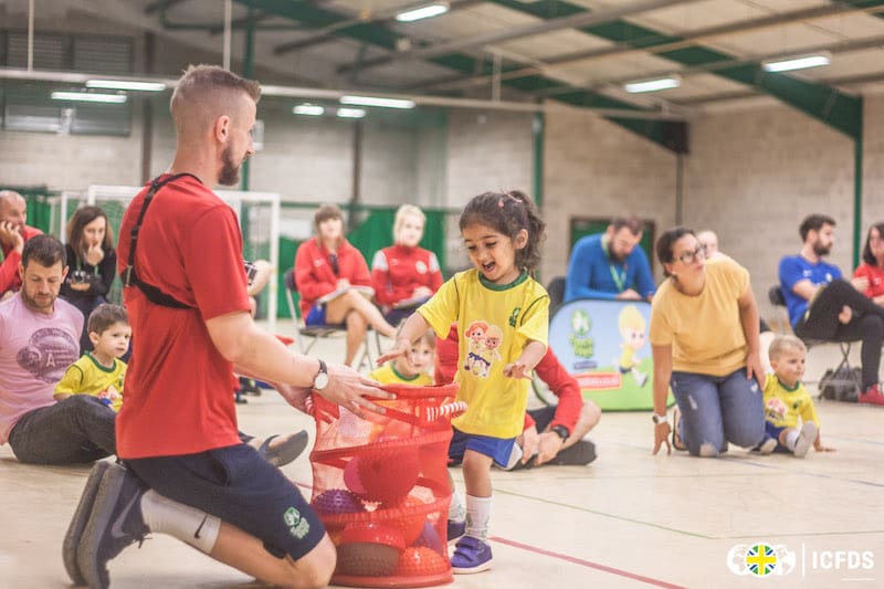 Making Friend Before School With Our Football For Tots